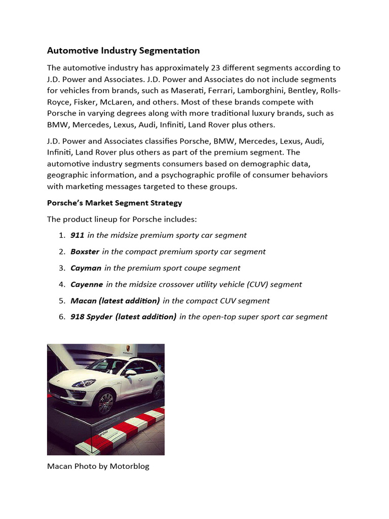 Automotive Industry Segmentation - Case Study | PDF