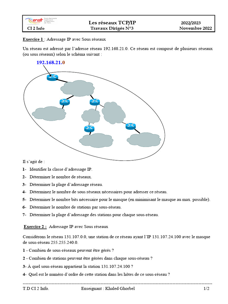 TD N°3 Réseaux TCP IP corrigé | PDF