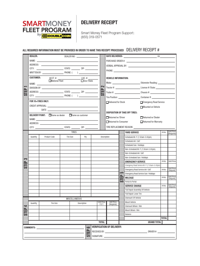 Printable Delivery Receipt | PDF