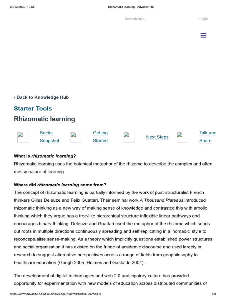 Rhizomatic Learning in Higher Education | PDF | Career & Growth