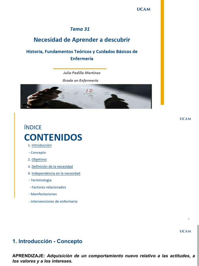 Tema 31. Necesidad de Aprender. | PDF
