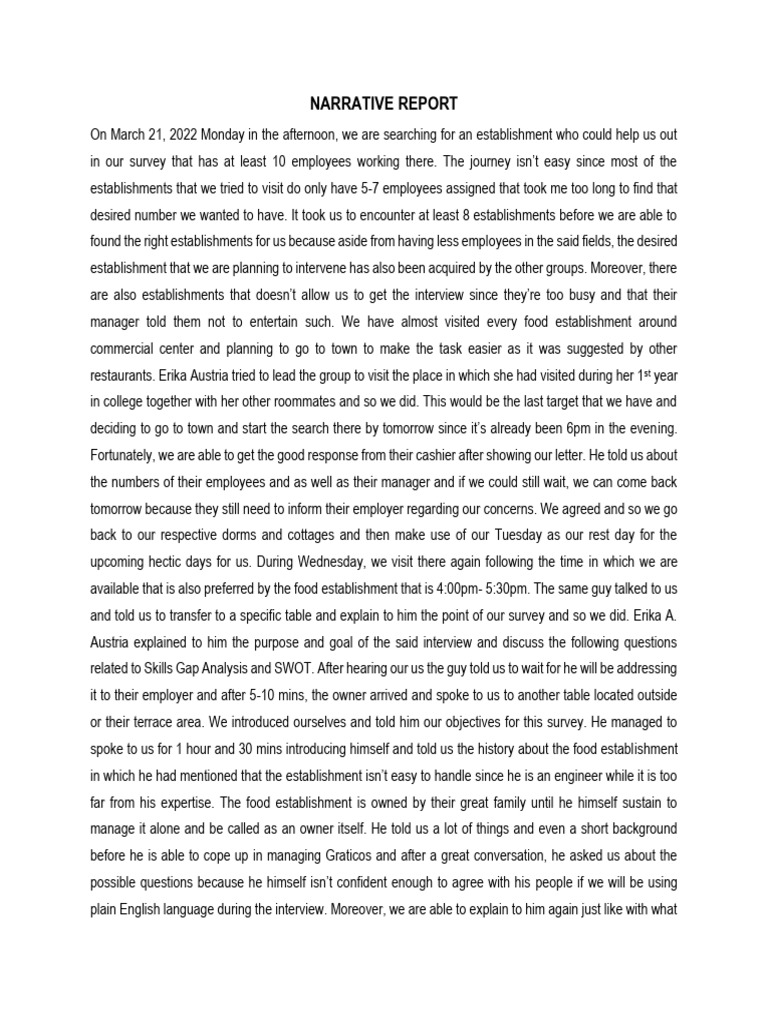 Group B - Narrative Report (SGA & SWOT Analysis) | PDF