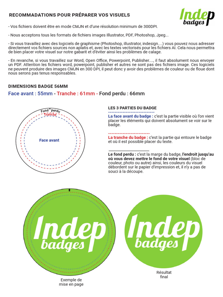 Notice Explicative Badge 56mm | PDF