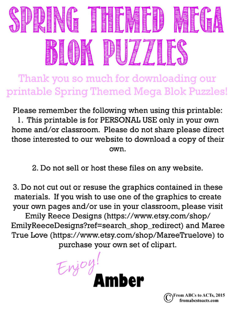 Spring Mega Blok Puzzles | PDF