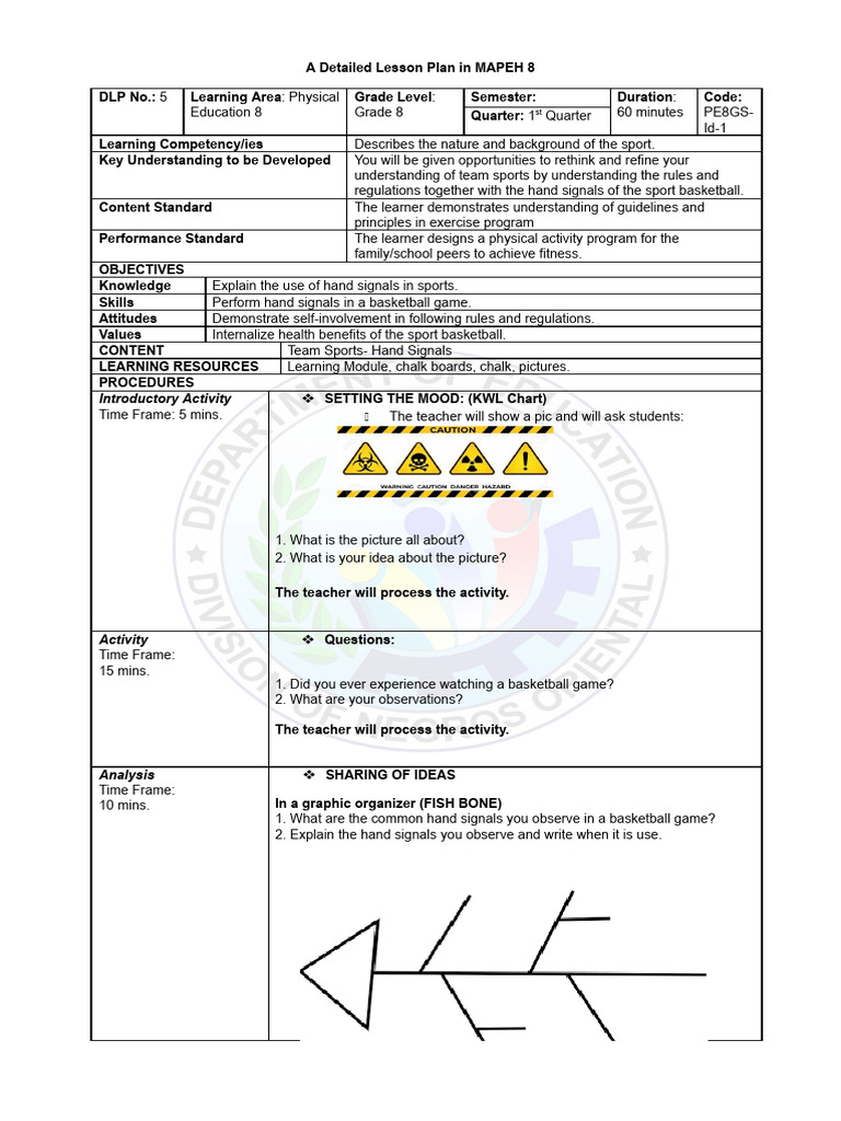 Pe8 Q1 DLP5 | PDF