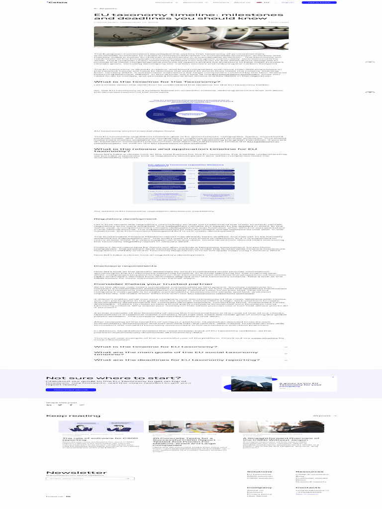 EU taxonomy Timeline_ Tables and Milestones - Celsia | PDF