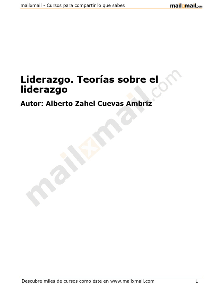 Liderazgo Teorias Liderazgo | PDF | Liderazgo | Motivacional