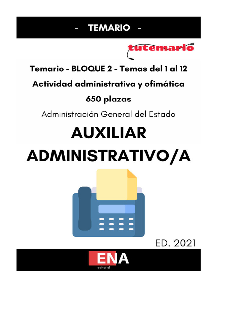 Vista Preliminar Temario Cuerpo Auxiliar de La Administracion Del Estado Ed. 2021 Bloque Ii ...