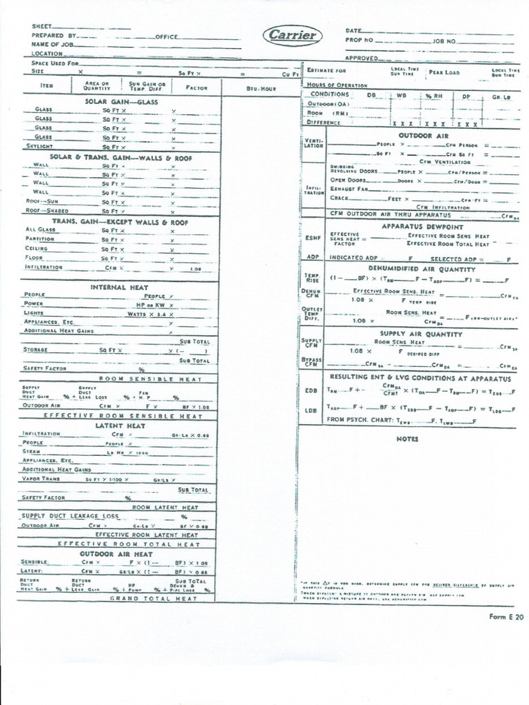 Blank Heat Load Form | PDF