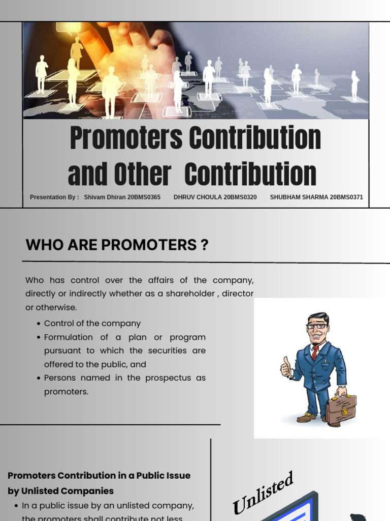 Promoters Contribution | PDF