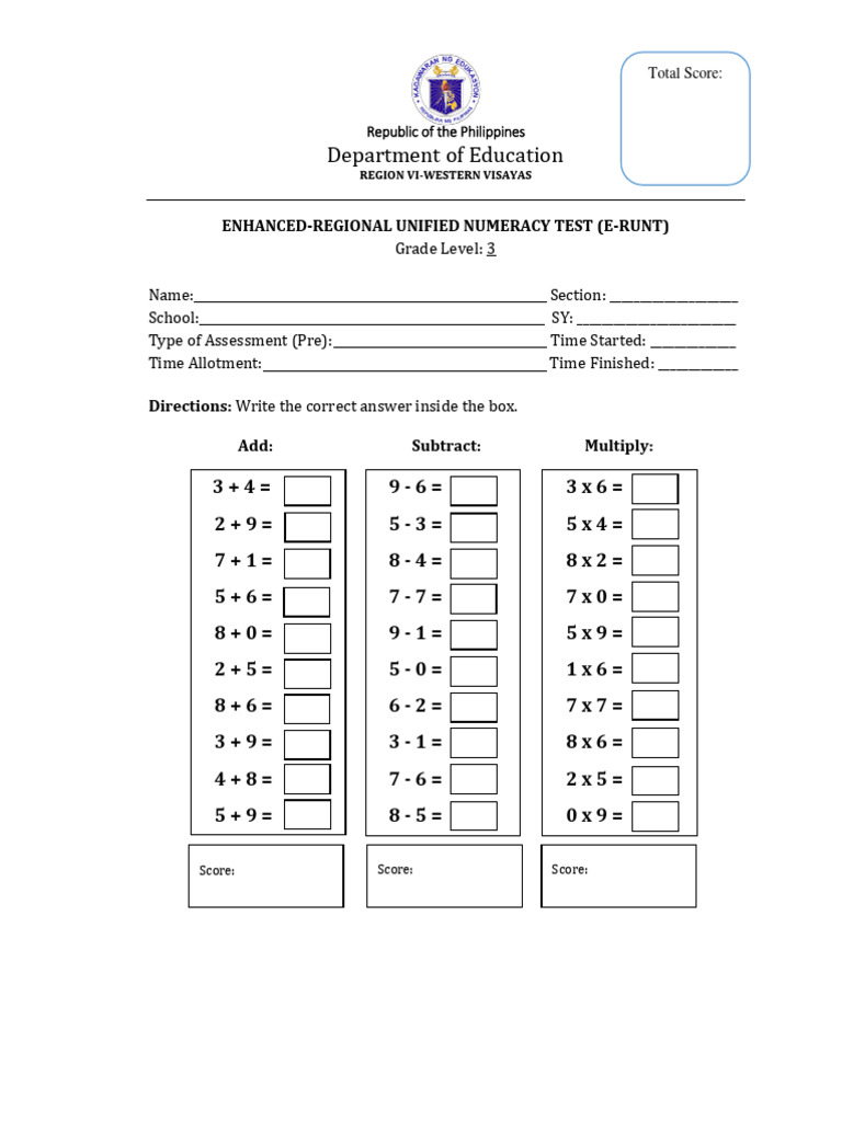 ERUNT Questionnairefinal1 | PDF
