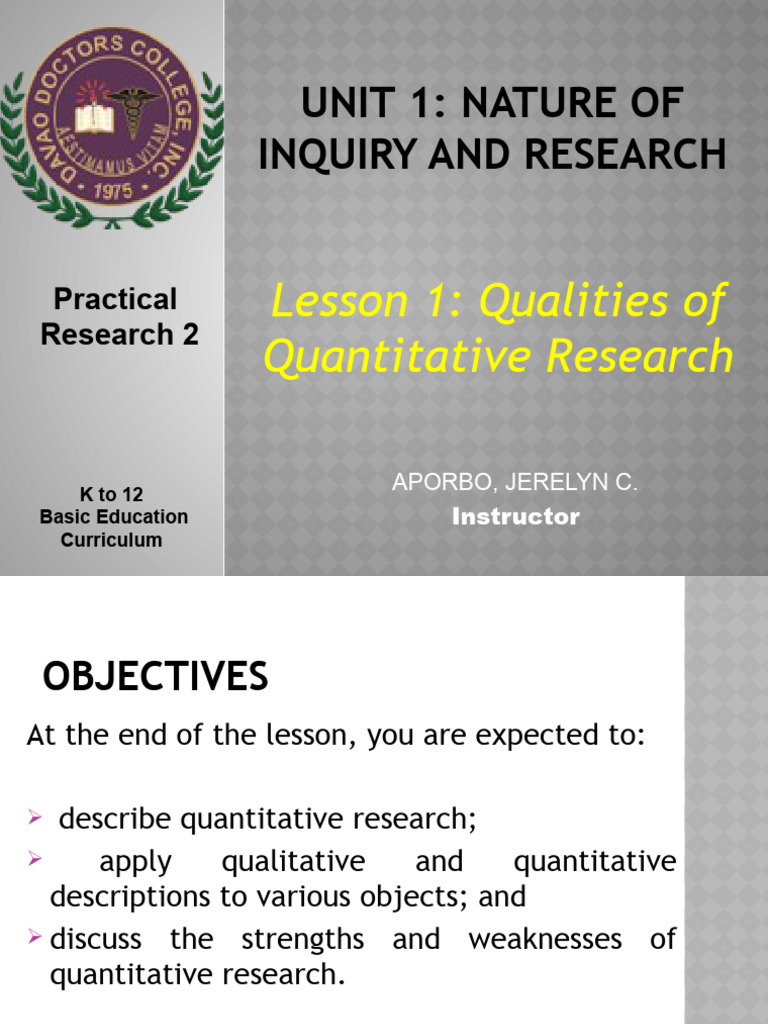 Ppt1 Nature of Inquiry and Research | PDF | Statistics | Quantitative ...