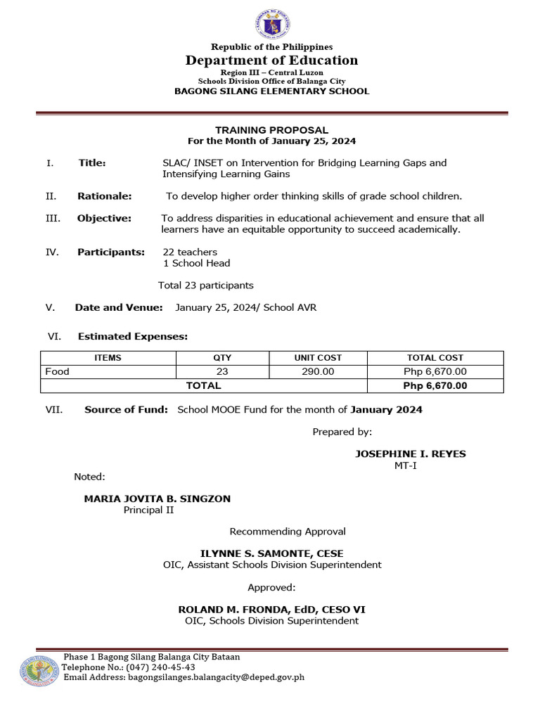 Proposal Bridging Learning Gaps 2023 2024 | PDF | Behavior Modification | Learning