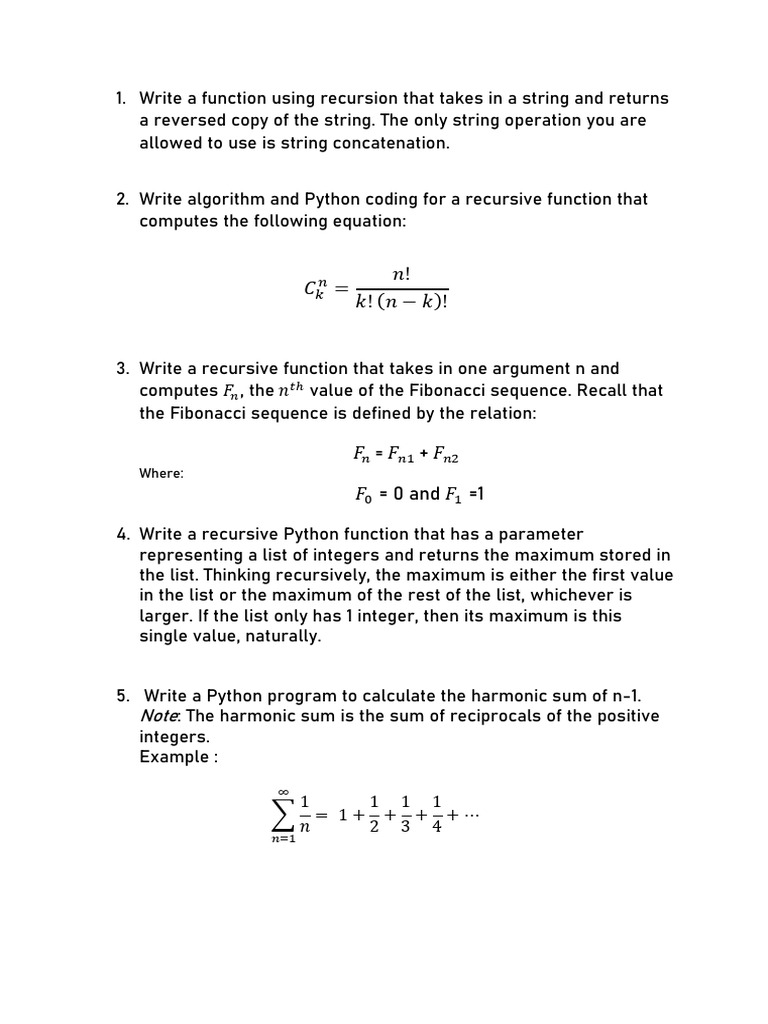 Recursion | PDF | Function (Mathematics) | String (Computer Science)
