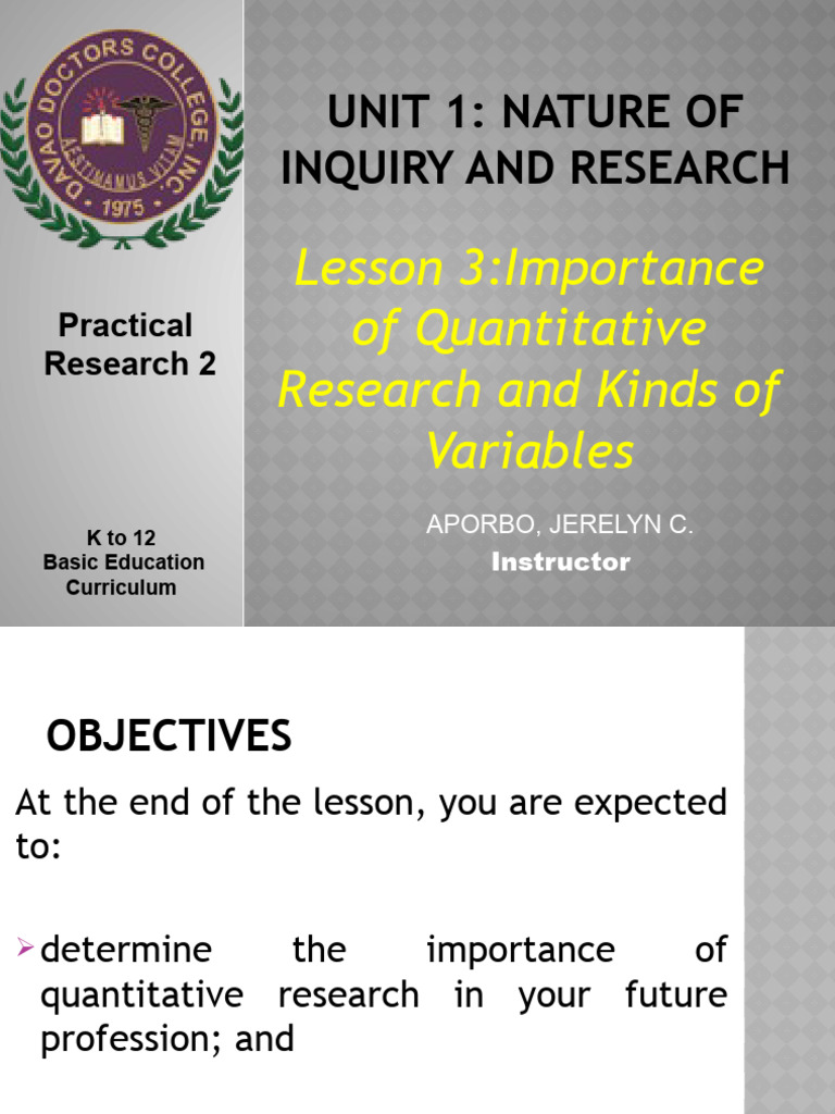 Unit 1 - Lesson 3 PR | PDF