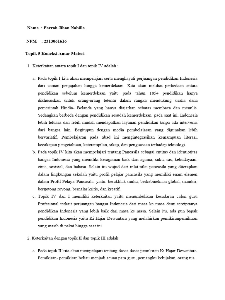 T5 Koneksi Antar Materi - FPI - Farrah Jihan Nabilla | PDF