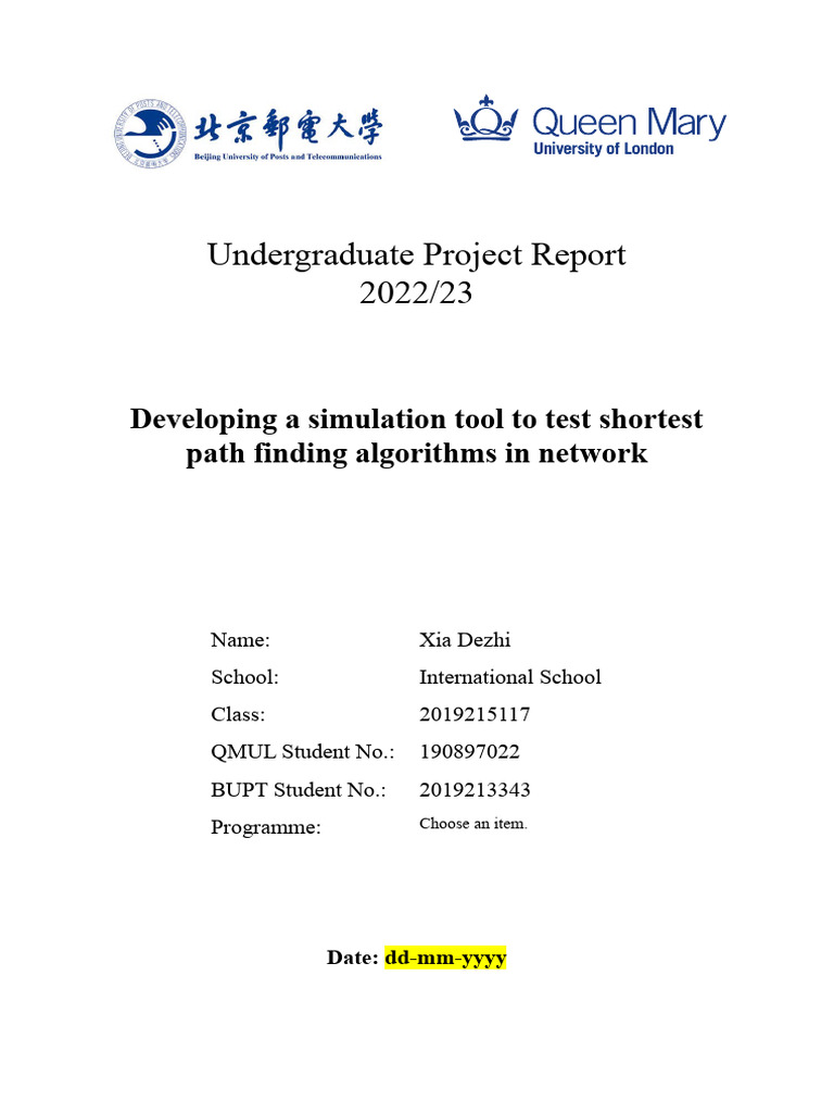 Xia Dezhi - 2019213343 - FinalReport | PDF
