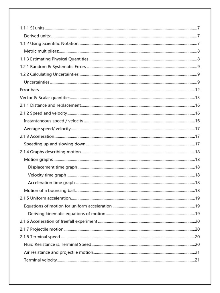 Physics Class Notes IEGS Notes | PDF