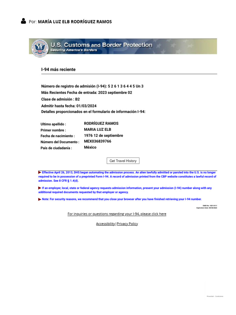 I94 - Sitio Web Oficial | PDF