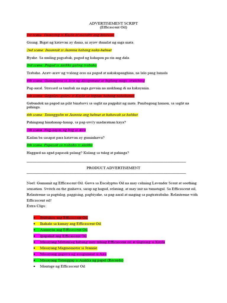 Advertisement Script | PDF