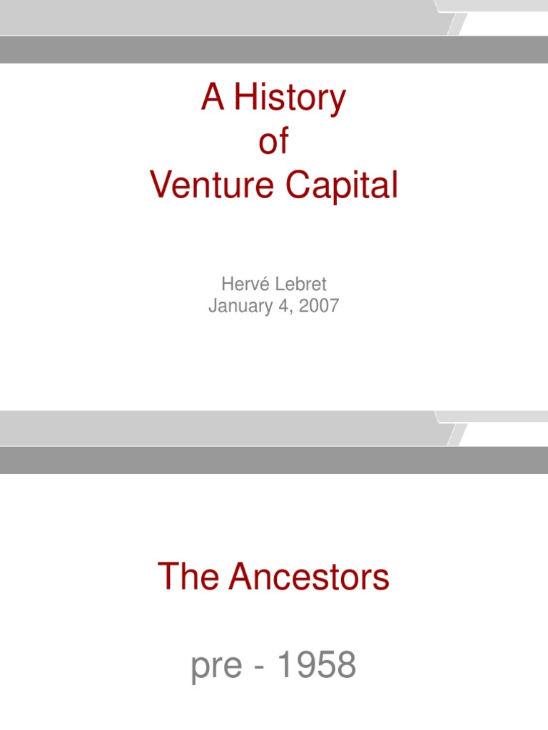 A History of Venture Capital - Lebret | PDF | Venture Capital ...