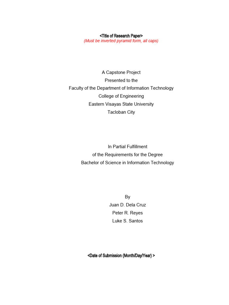Capstone Project Manuscript Template | PDF