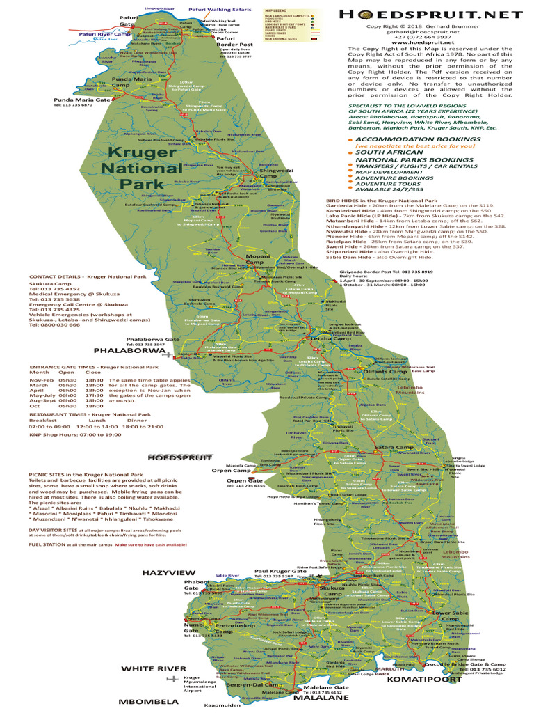 Kruger National Park Map 2018 | PDF