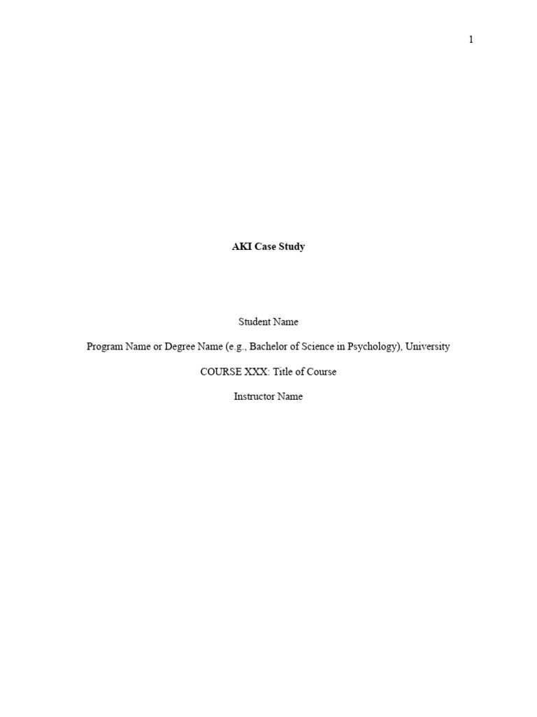 AKI Case Study | PDF | Kidney | Heart Failure