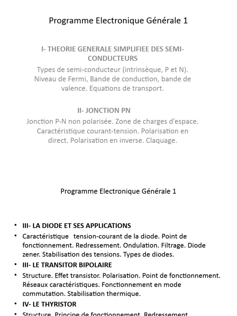 Théorie des Semi-Conducteurs et Diodes | PDF | Méthodes et références ...