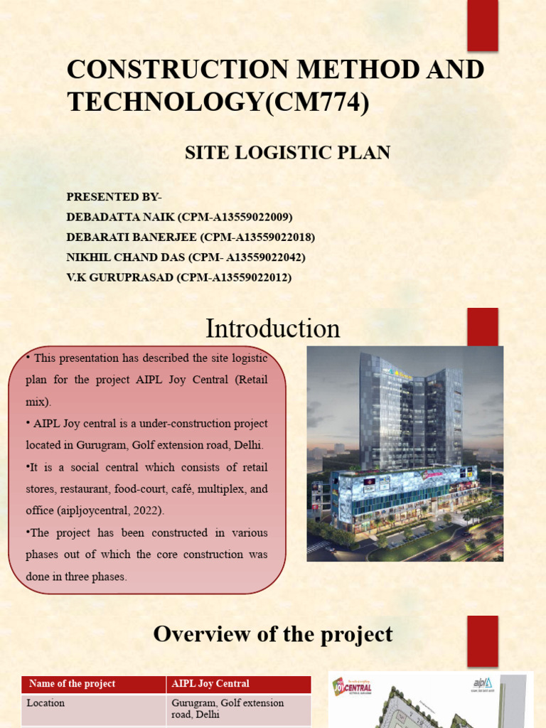 Aipl Joy Central Logistic Plan | PDF