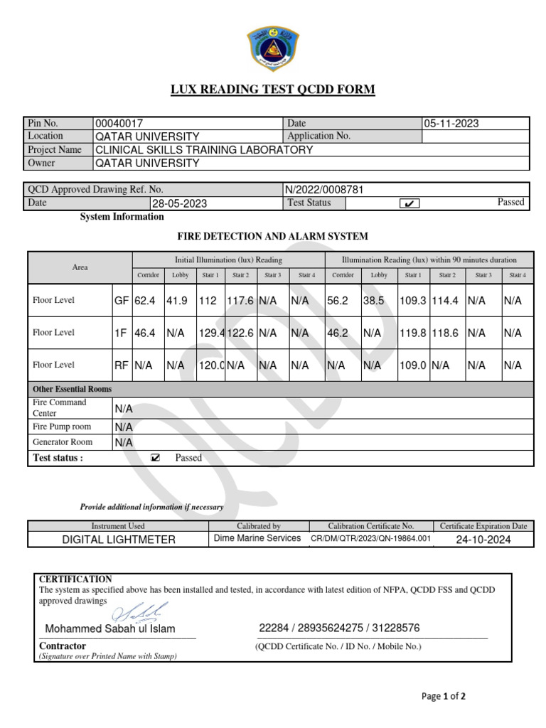 QCDD Form | PDF