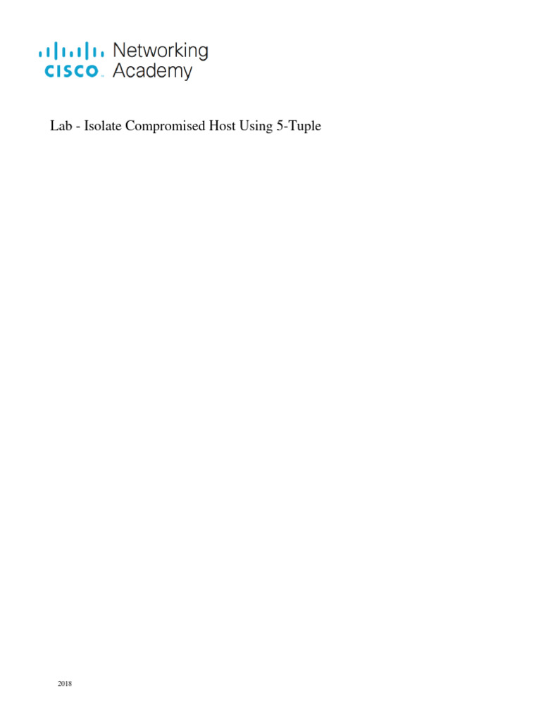27.2.14 Lab - Isolate Compromised Host Using 5-Tuple | PDF