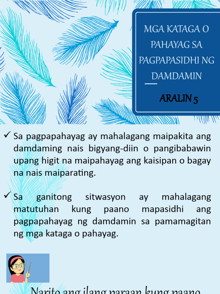 9 ARALIN 5 Mga Kataga o Pahayag Sa Pagpapasidhi NG Damdamin | PDF