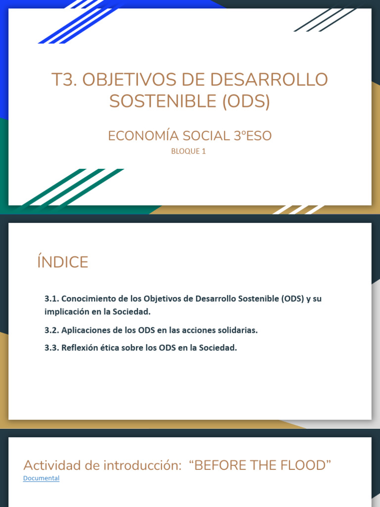 T3. Objetivos de Desarrollo Sostenible (Ods) | PDF | Ciencias sociales