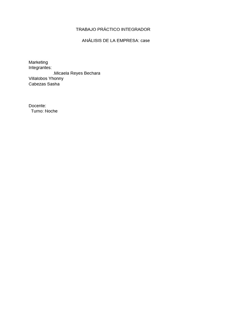 Trabajo Práctico Integrador | PDF