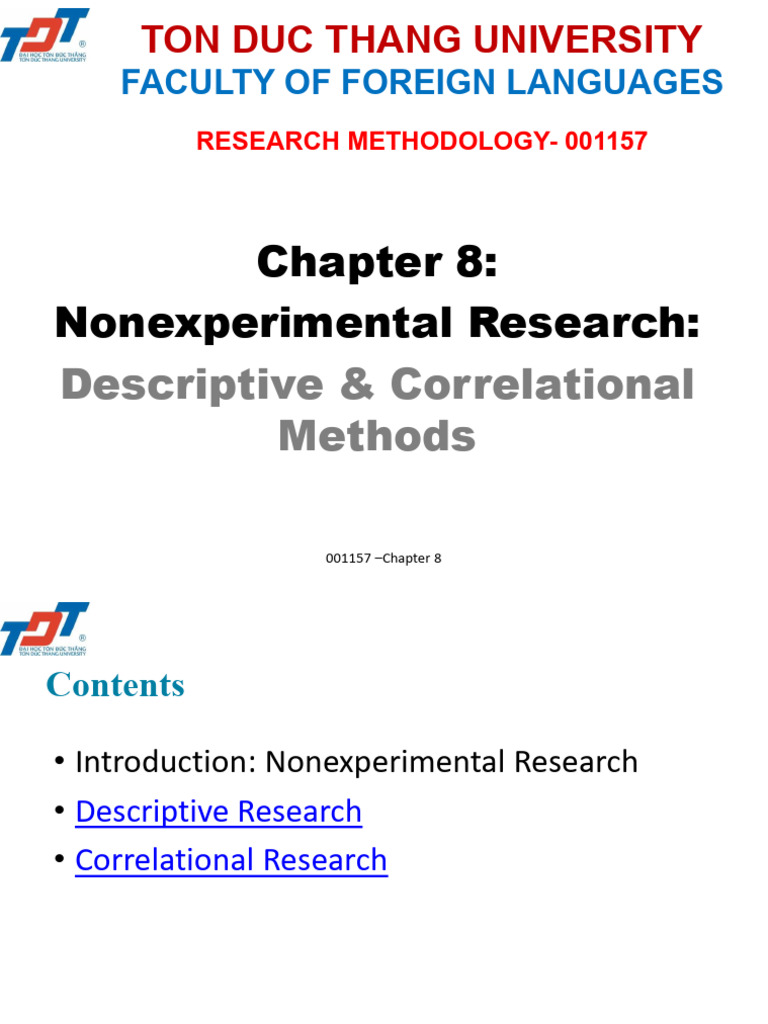 Unit 8 Non-Experimental Research - Descriptive and Correlational ...