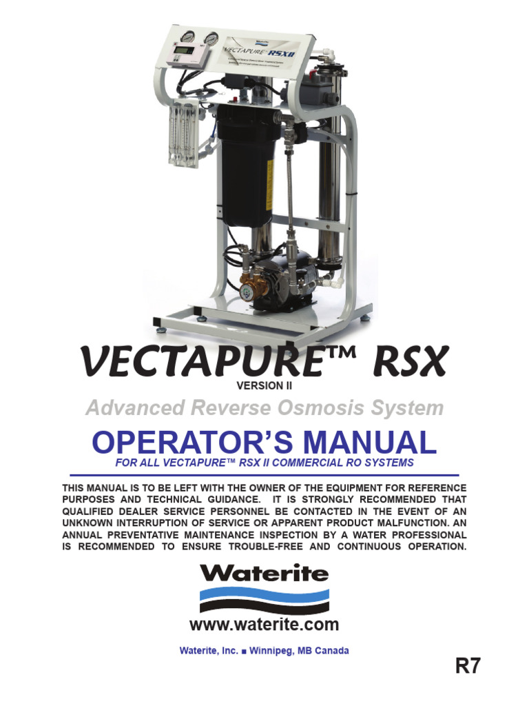 Vectapure RSX Owners Manual R7 | PDF | Sciences et mathématiques