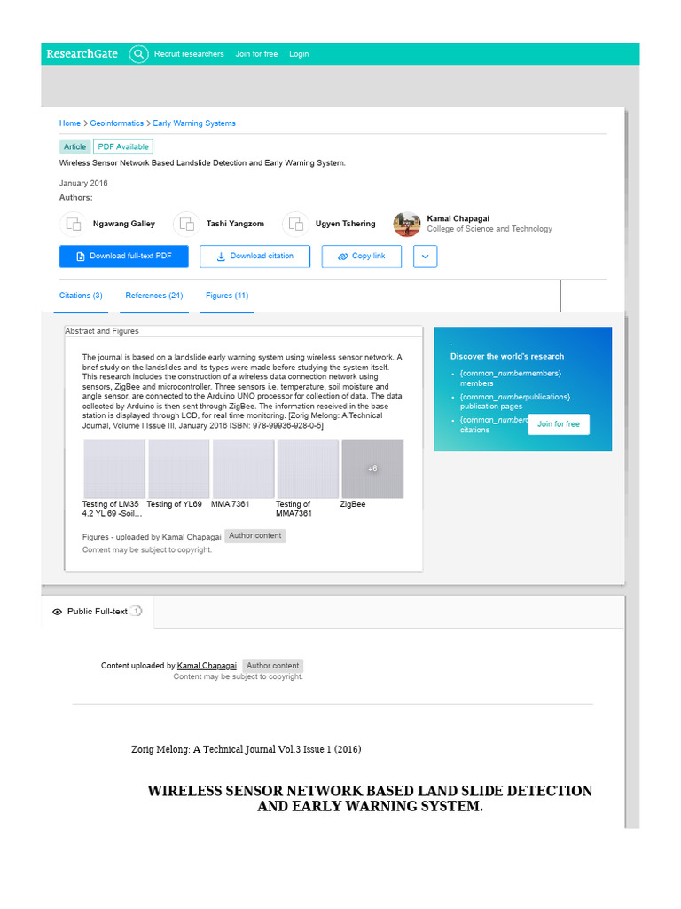(PDF) Wireless Sensor Network Based Landslide Detection and Early ...