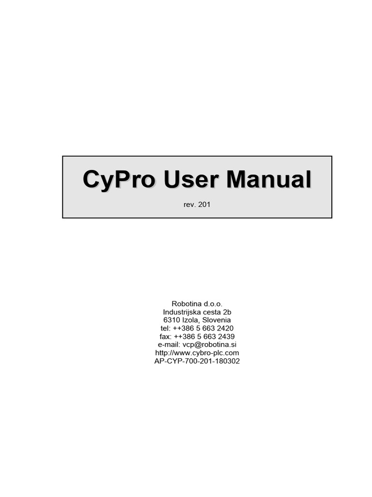 CyPro manual v201 | PDF