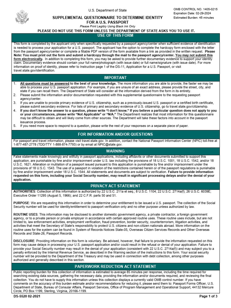 DS-5520 - PDF Fillable - Expires 02-29-2024 | PDF | Law