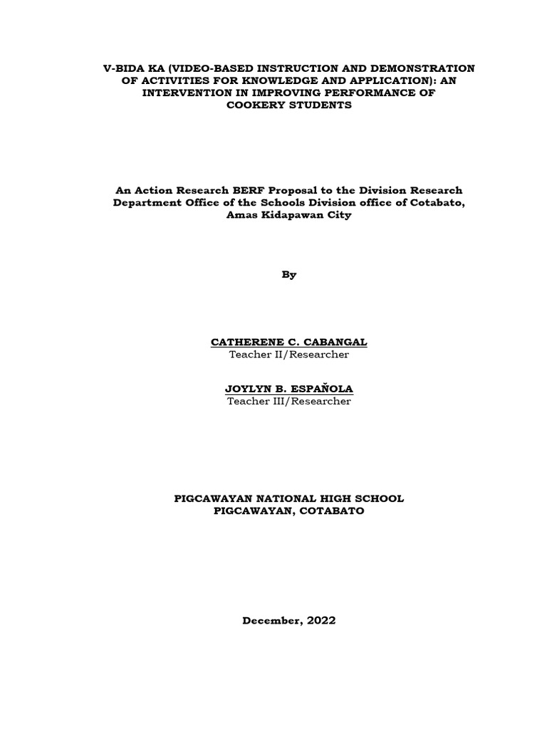 Action Research Proposal Sample | PDF