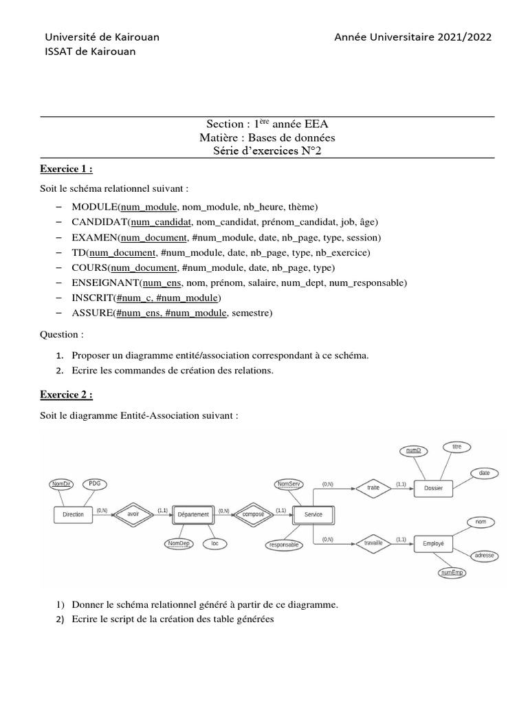 Exercices MR SQL | PDF