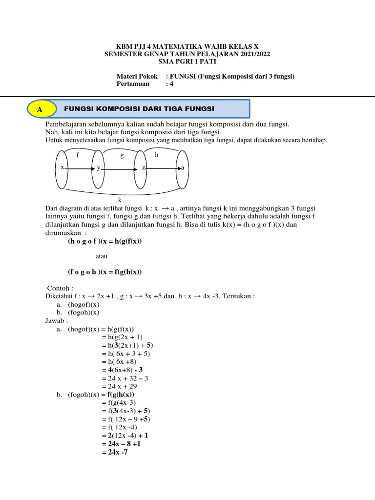 Komposisi Tiga Fungsi dalam Matematika | PDF