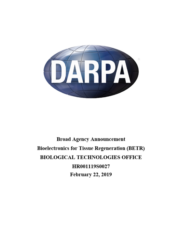 DARPA BETR Program: Bioelectronics for Tissue Healing | PDF | Healing | Wound Healing