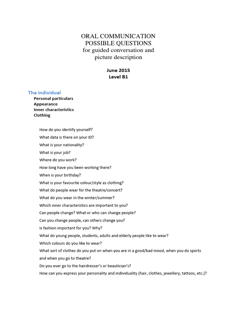 Questions B1 | PDF