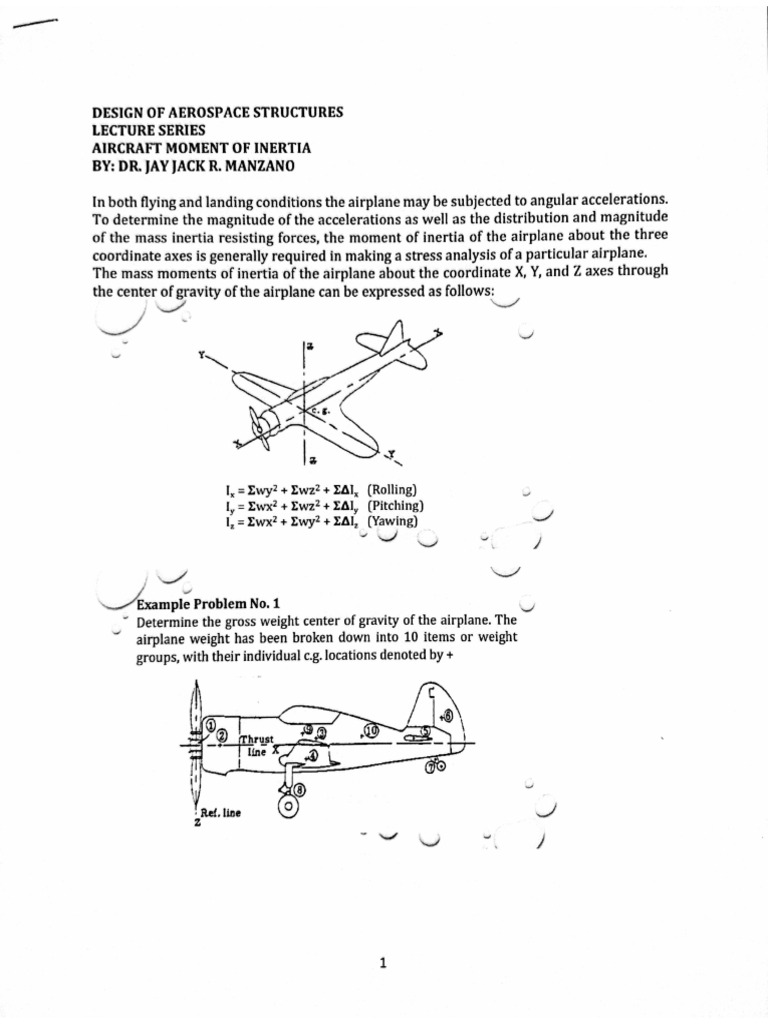 4 Aircraft Moment of Inertia | PDF