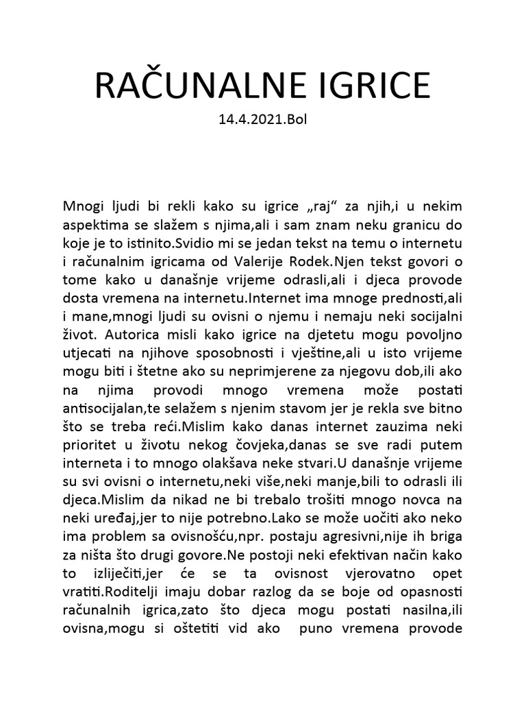 Računalne Igrice | PDF