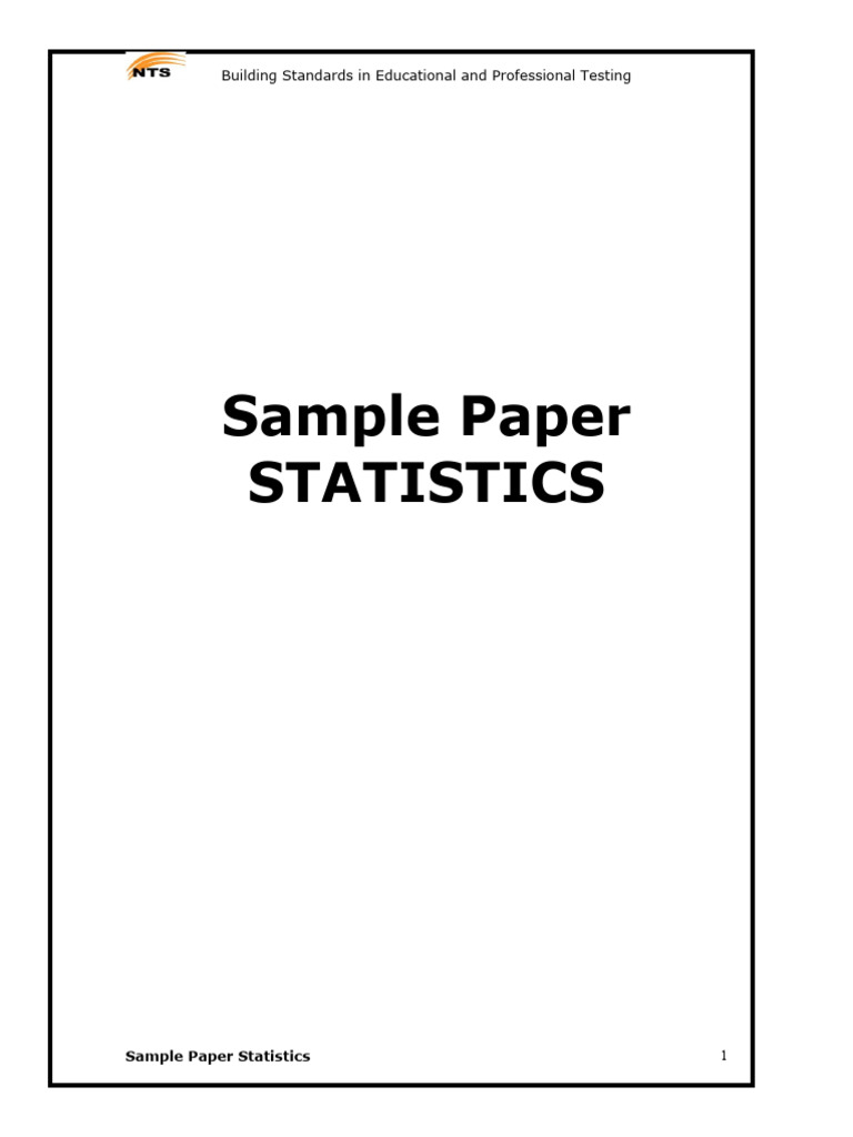 Sample Paper Statistics | PDF