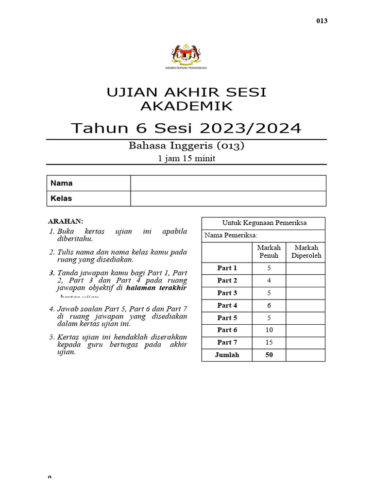 Bi Tahun 6 | PDF