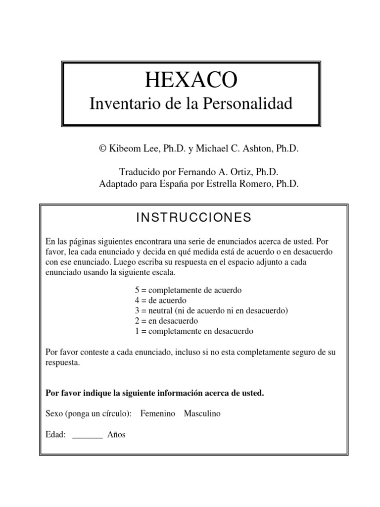 Hexaco | PDF